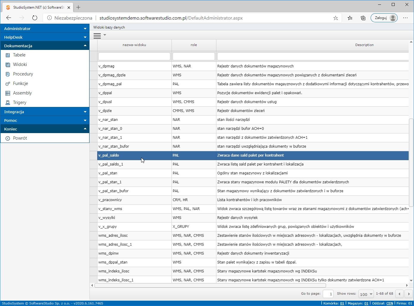 Moduł dla administratora - StudioSystem